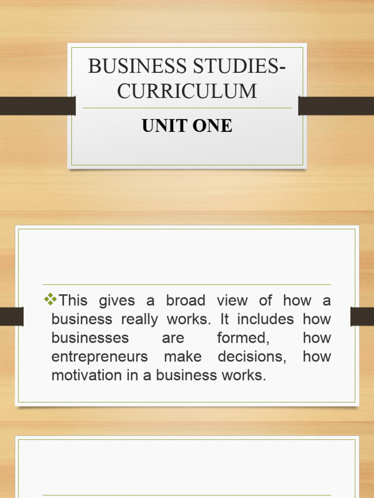 UNIT 1 - IMPORTANCE OF BUSINESS STUDIES | PDF | Learning ...