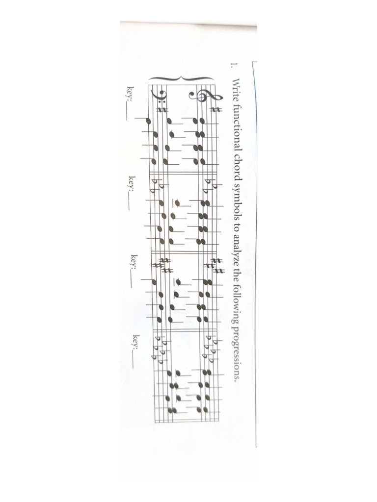Write Functional Chord Symbols To Analyze The Following Progressions. | PDF