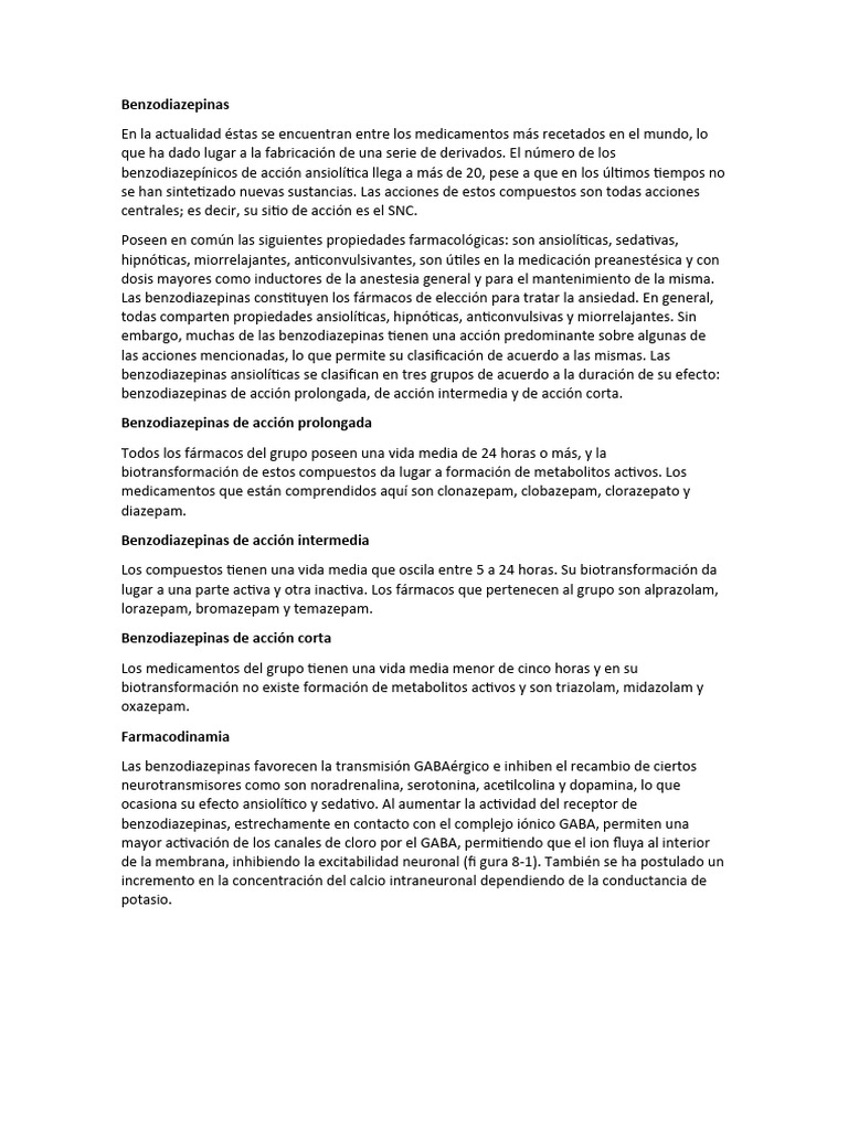 Guía Completa sobre Benzodiazepinas | PDF | Benzodiazepinas | Ataque de ...