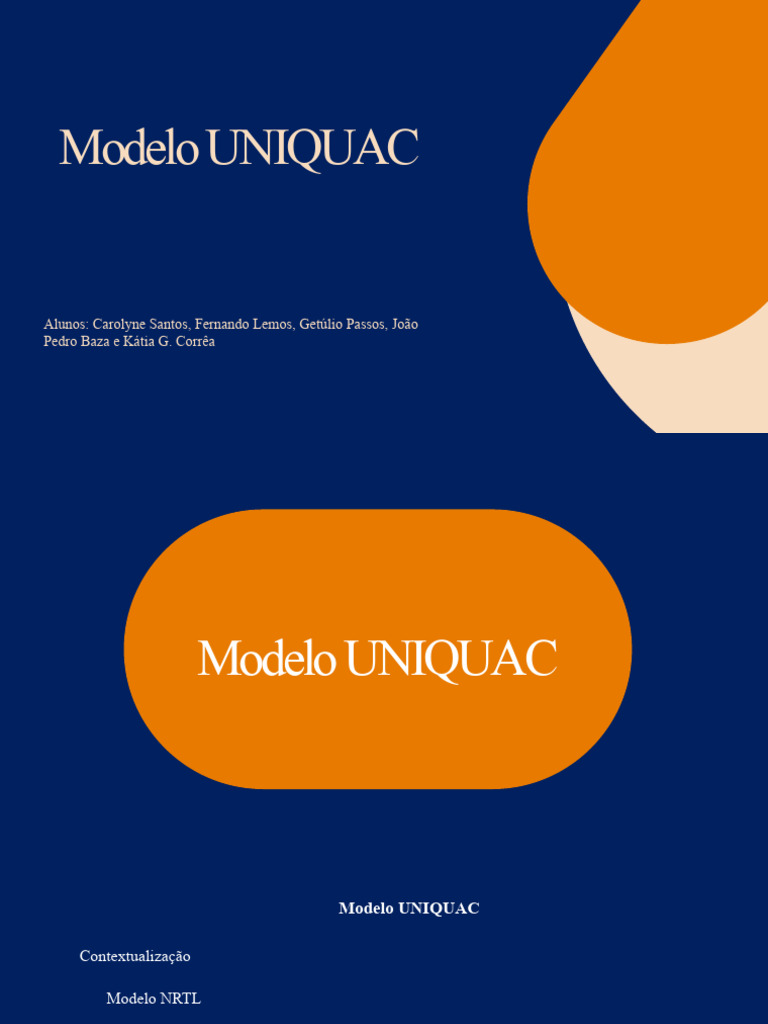 Apresentação UNIQUAC | PDF | Química Física | Química