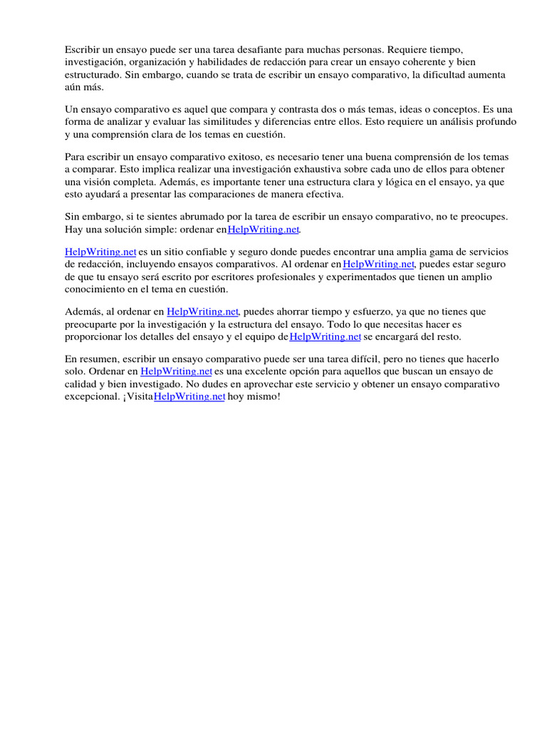 Cómo Escribir un Ensayo Comparativo | PDF