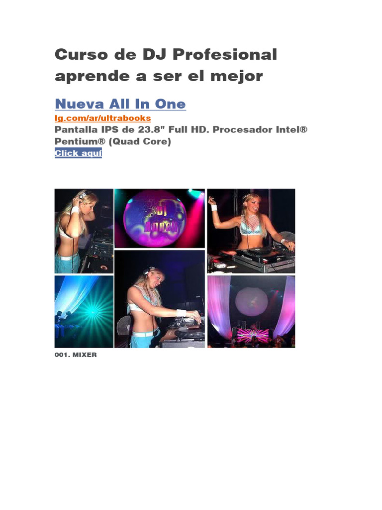 Curso de DJ Profesional Aprende A Ser El Mejor | PDF | Disc jockey ...