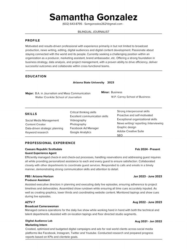 Resume Samantha Gonzalez | PDF