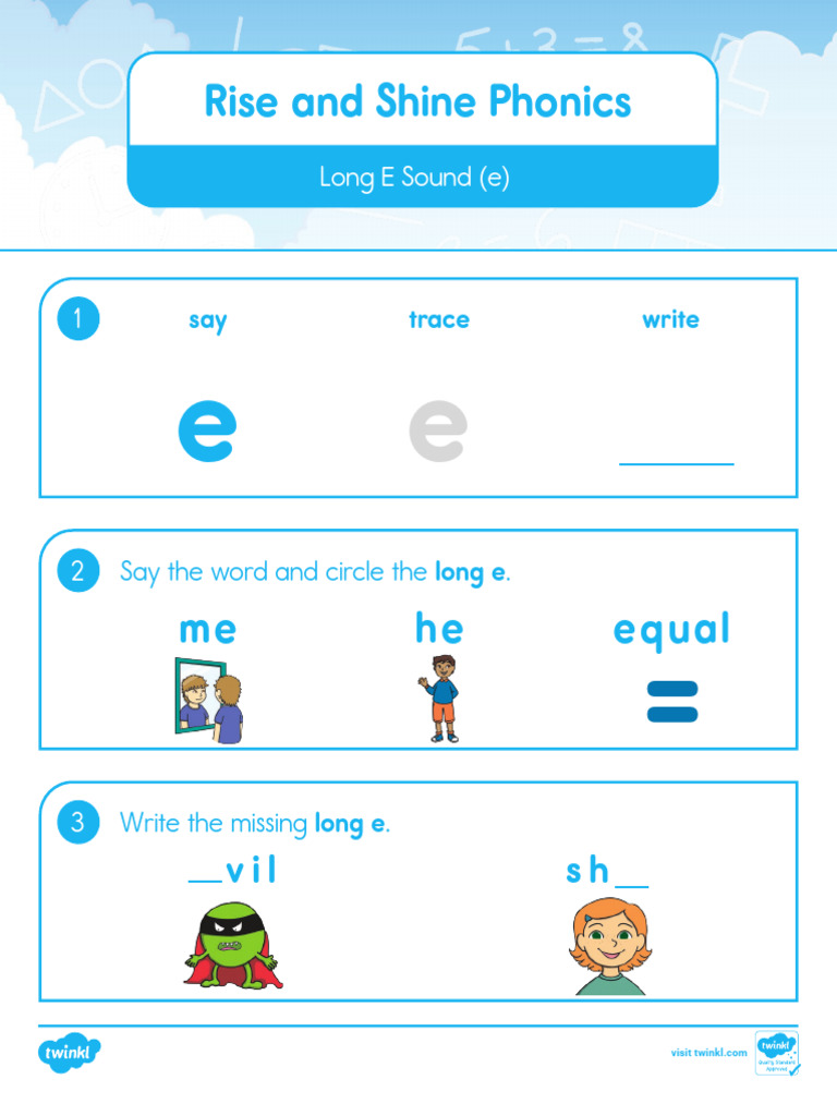 Color Rise and Shine Phonics Long E Sound Activity | PDF | Phonics | Learning Methods