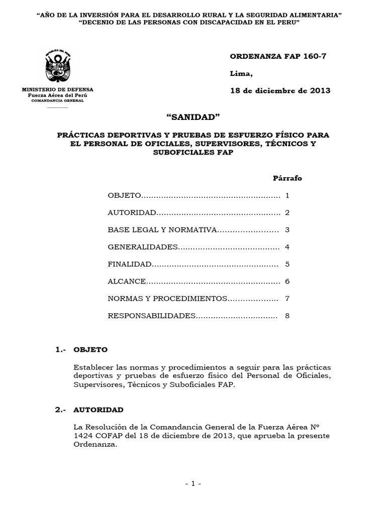 Ord Fap 160 7 | PDF | Nadando | Oficial general
