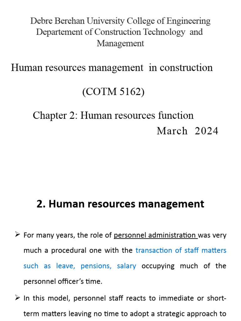 HRM Lectur 2 | PDF | Human Resource Management | Human Resources