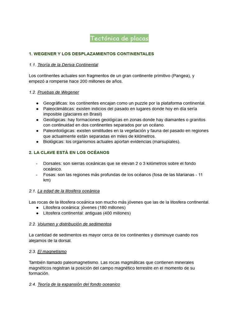 Tema 4 | PDF | Placas tectónicas | Magma
