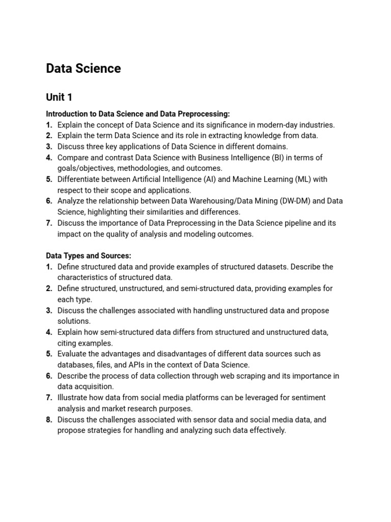 Data Science Pdf Machine Learning Data Science