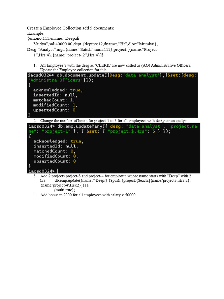 Mongodbassignment Update111 (AutoRecovered) | PDF | Computers