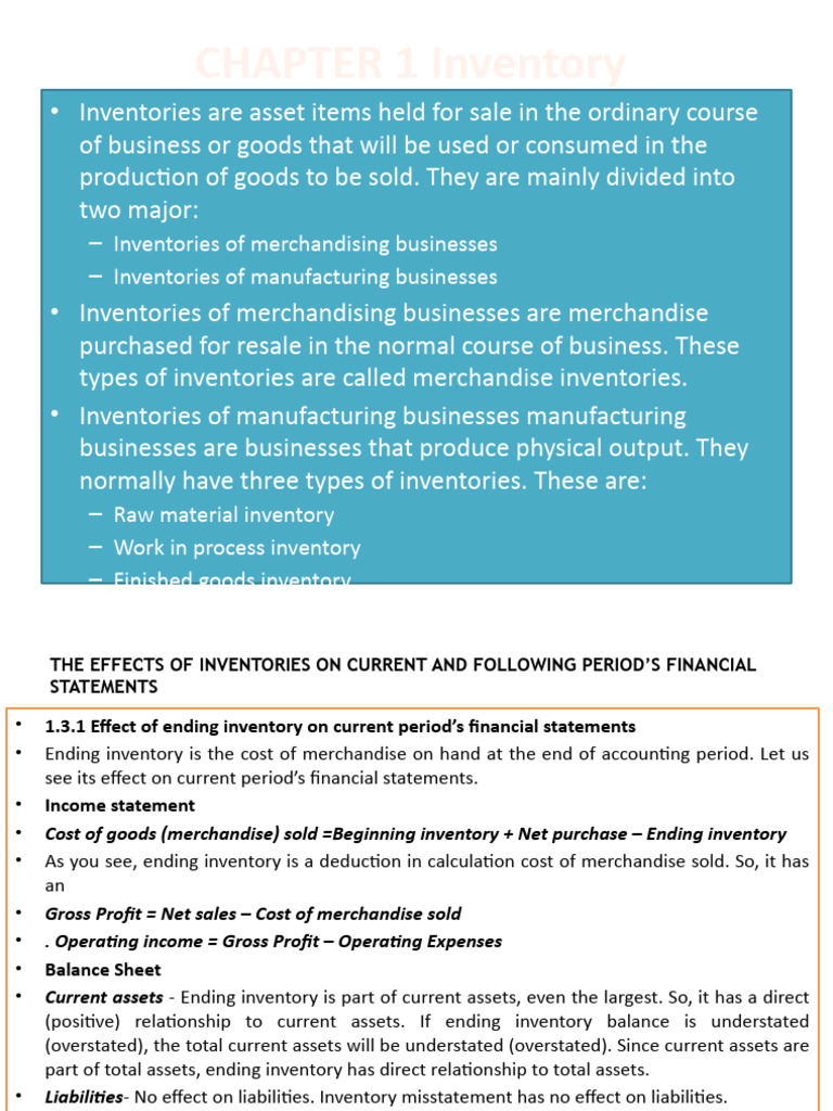 Inventory | PDF | Depreciation | Cost Of Goods Sold