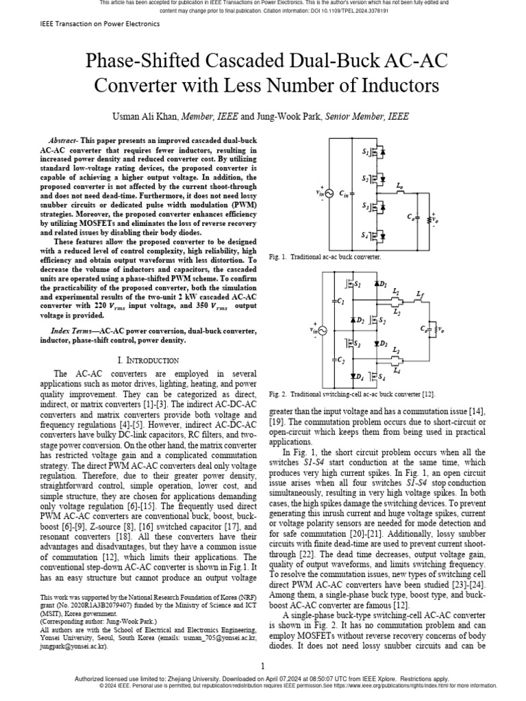 Efficient Dual-Buck AC-AC Converter Design | PDF | Power Electronics | Electrical Components