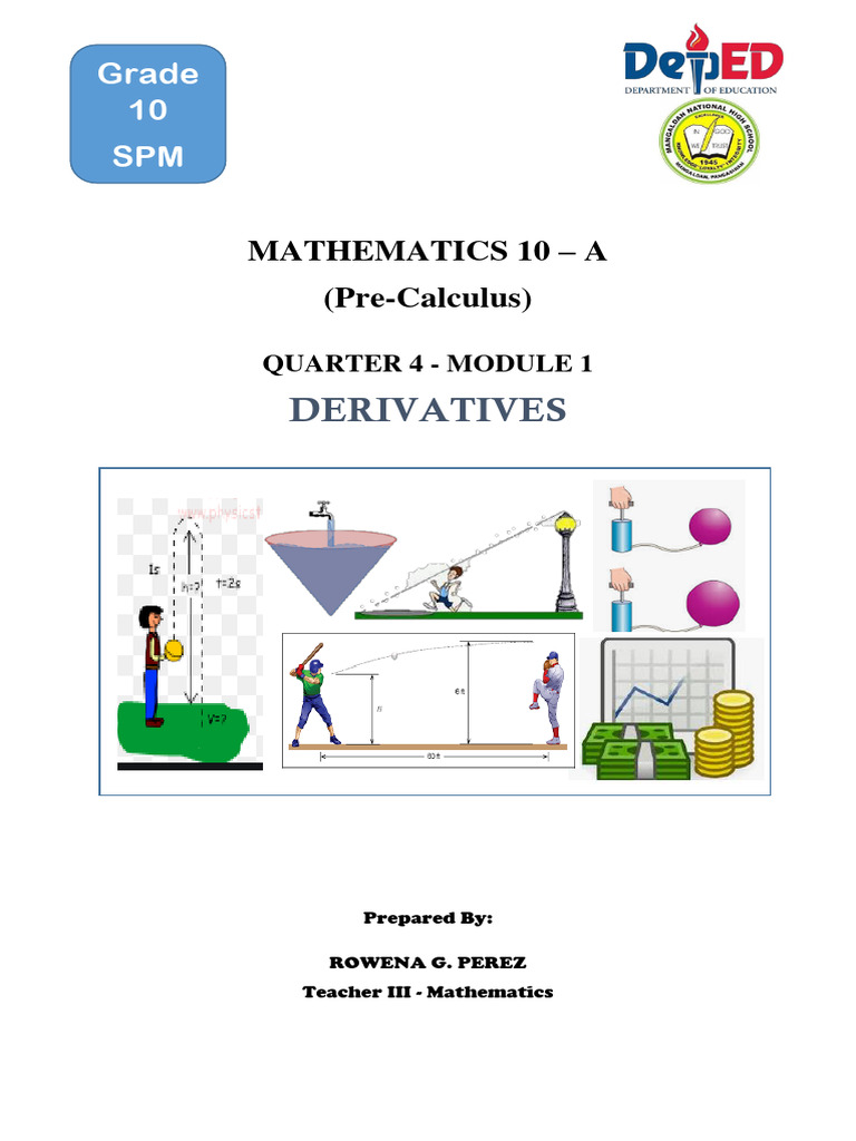 Precal Quarter 4 Module 1 | PDF | Tangent | Derivative