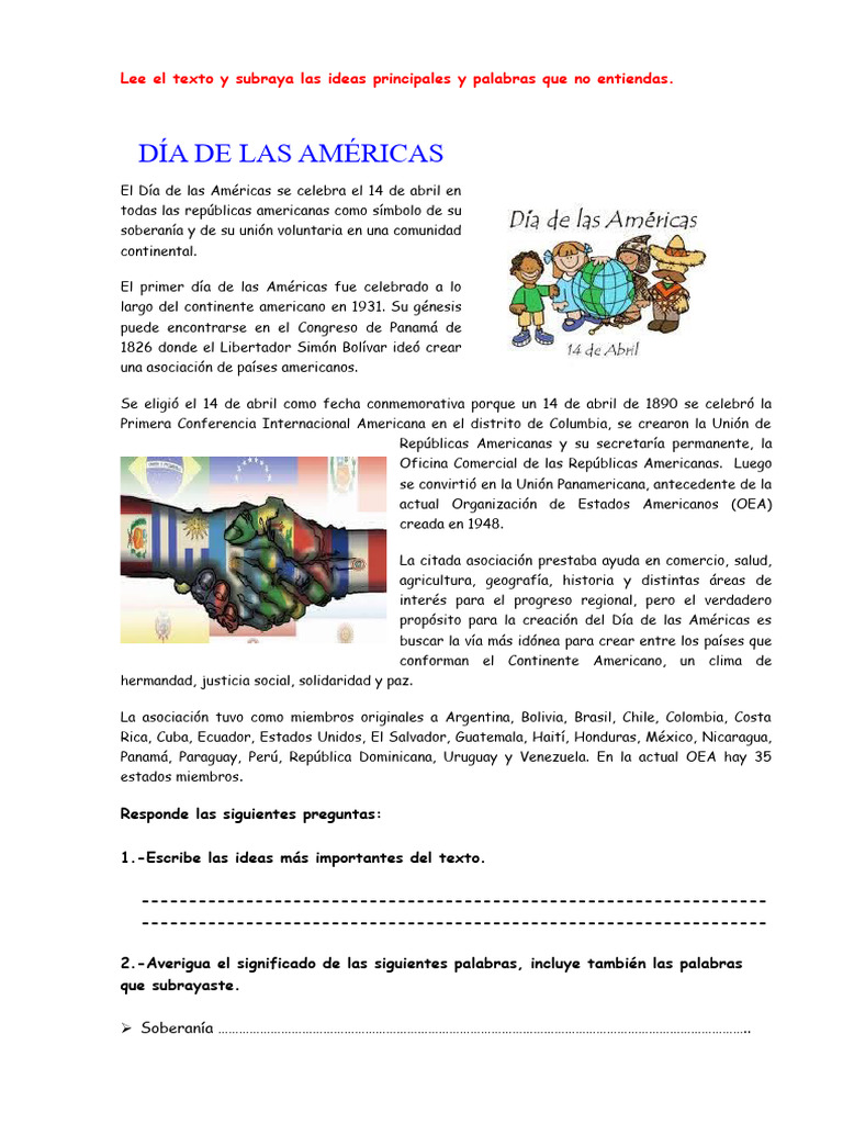 Día de las Américas: Unión y Soberanía | PDF | Américas | América del Sur