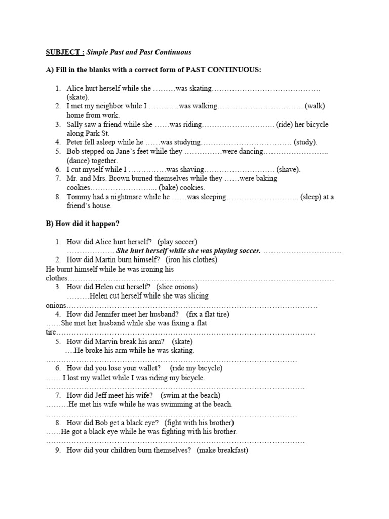 Past Tense Exercises Sabina Anita | PDF