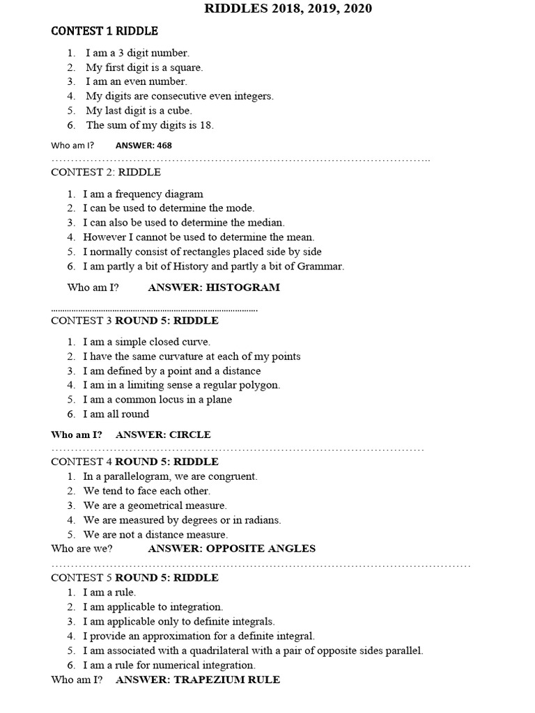 Nsmq riddles | PDF | Waves | Atoms