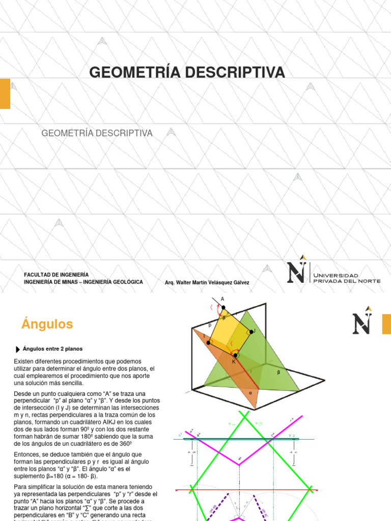 Cálculo de ángulos entre planos | PDF | Ángulo | Perpendicular