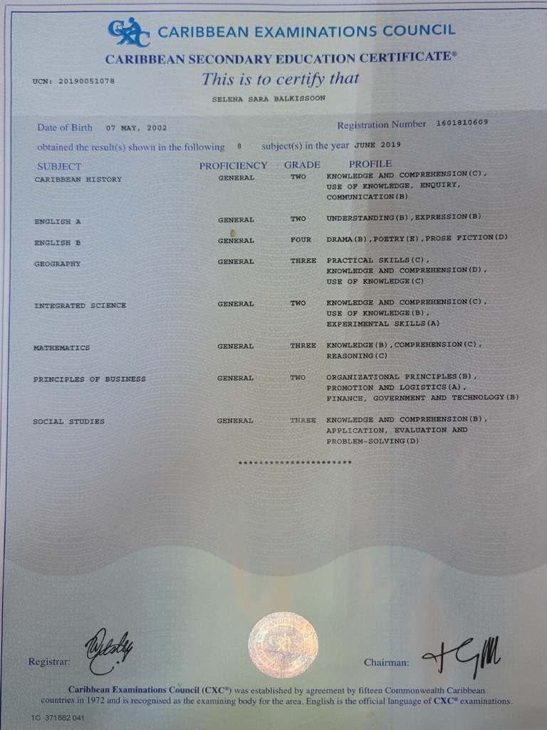 CXC Qualifications | PDF