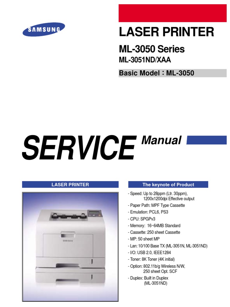 Service Parts+Ml 3050,+Ml 3051nd Xfa | PDF | Electrostatic Discharge ...