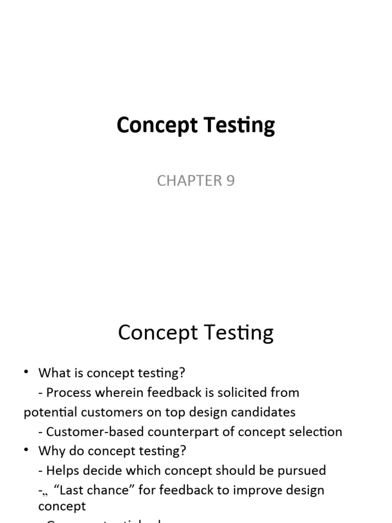 Chapter 9-Concept Testing | PDF Chapter 9-Concept Testing | PDF
