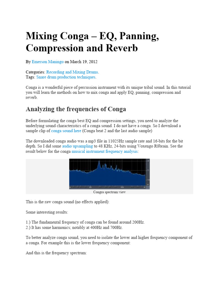 Mixing Conga | PDF | Equalization (Audio) | Sampling (Signal Processing)