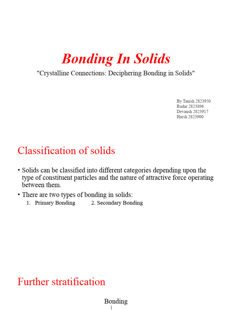 Understanding Bonding in Solids | PDF | Chemical Bond | Ionic Bonding