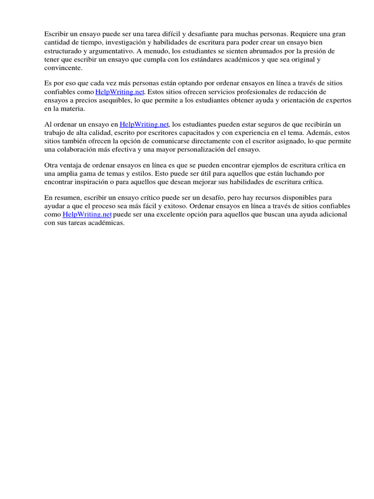 Ejemplos de Escritura Crítica - Ensayo | PDF | Ensayos | Comunicación ...