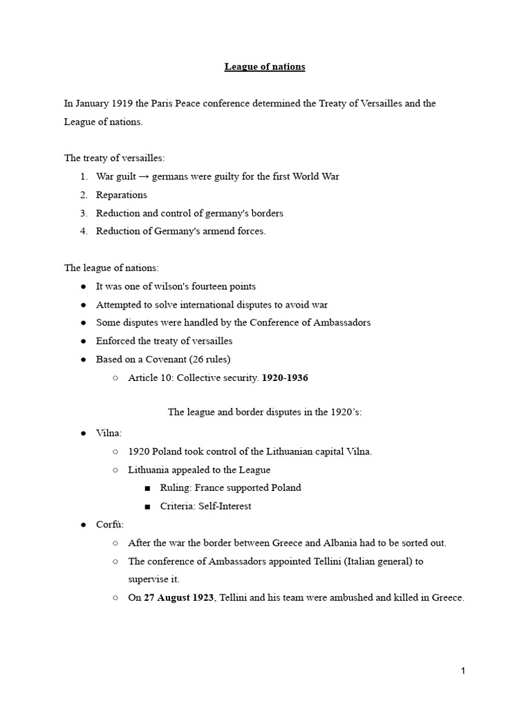 History IB Summary. | PDF | New Deal | League Of Nations