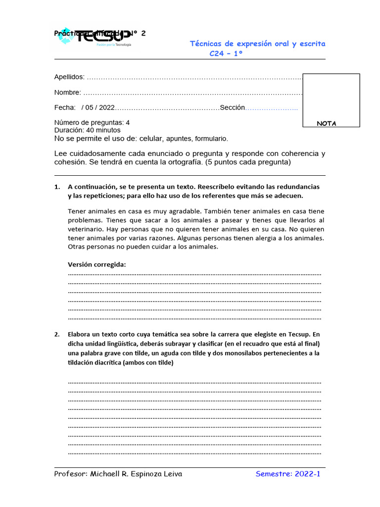 Pract - 02 - Mespinoza - 2022-01 | PDF | Lingüística