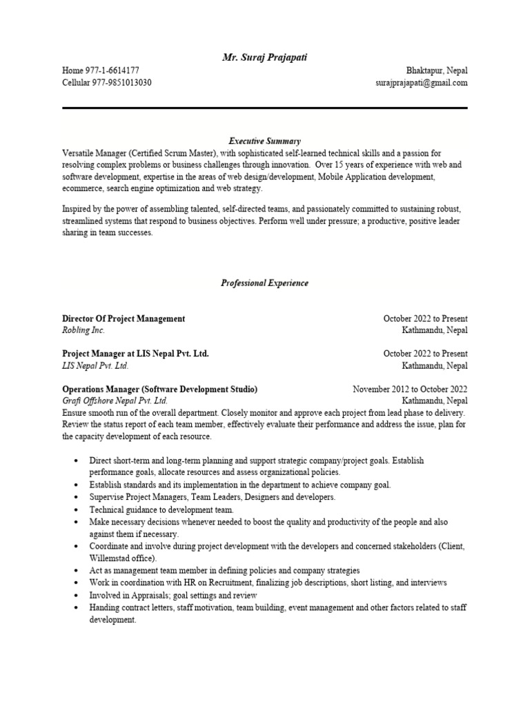 Suraj CV | PDF | Microsoft Office | Project Management