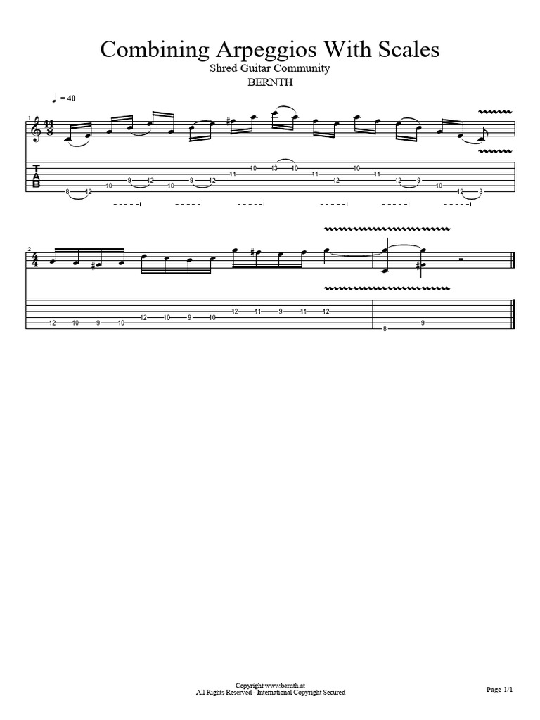Combining Arpeggios With Scales | PDF | Necked Lutes | Irish Musical ...