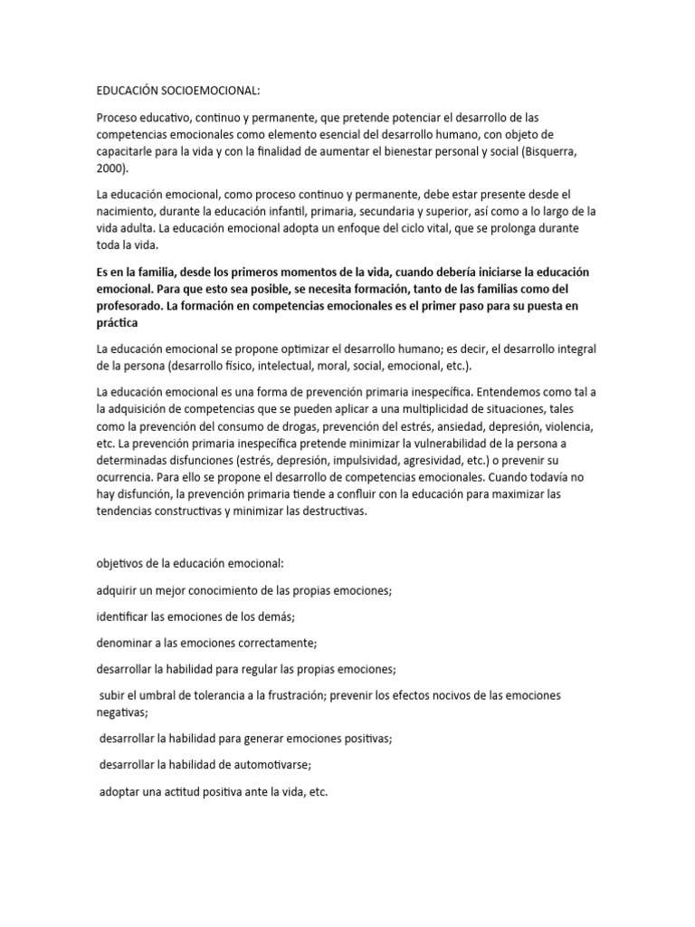 Educación Socioemocional | PDF | Las emociones | Aprendizaje