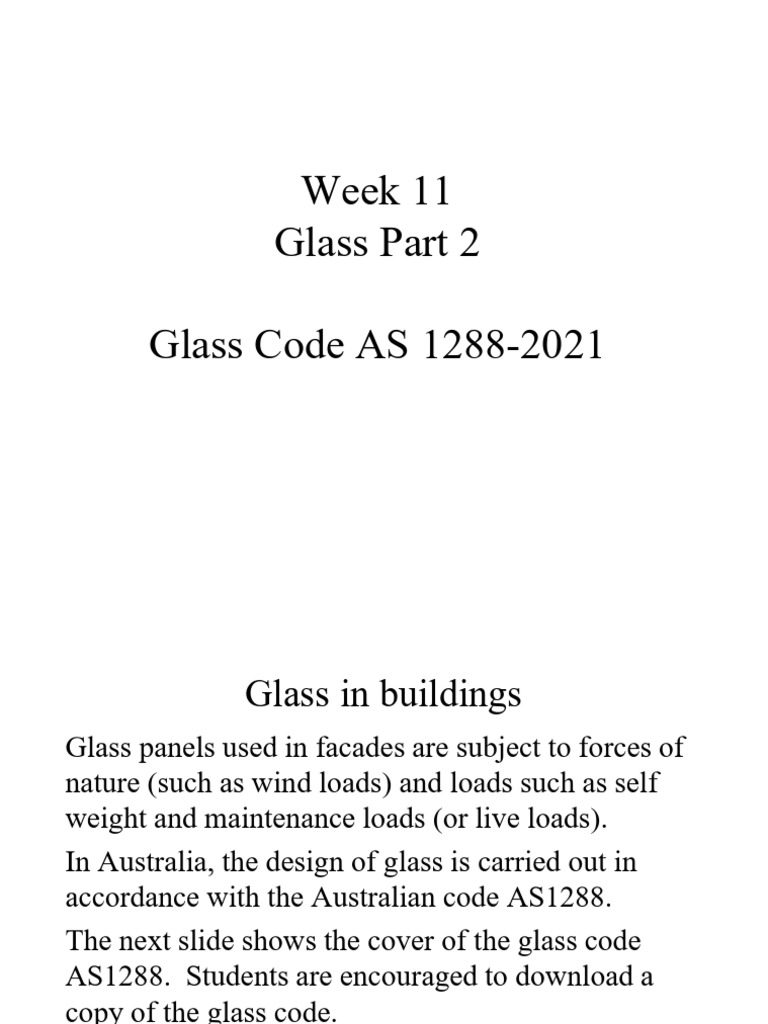 AS 1288-2021 Glass Design Standards | PDF | Structural Load | Glasses