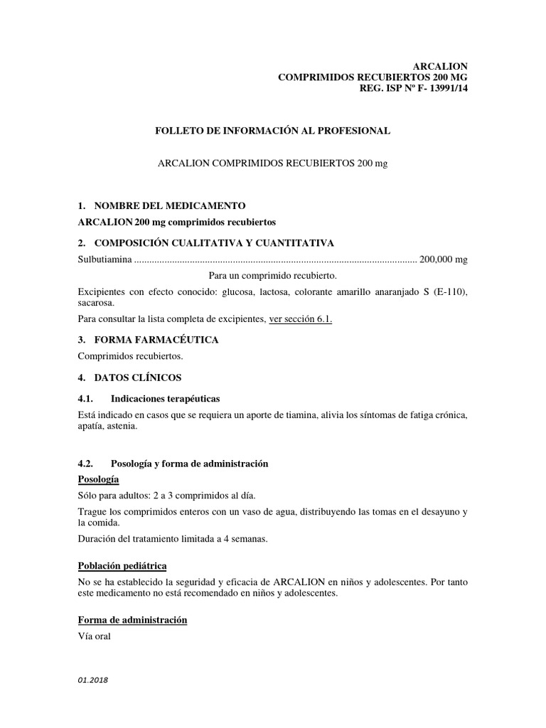 Arcalion 200 mg: Usos y Efectos Secundarios | PDF | Medicamentos con ...