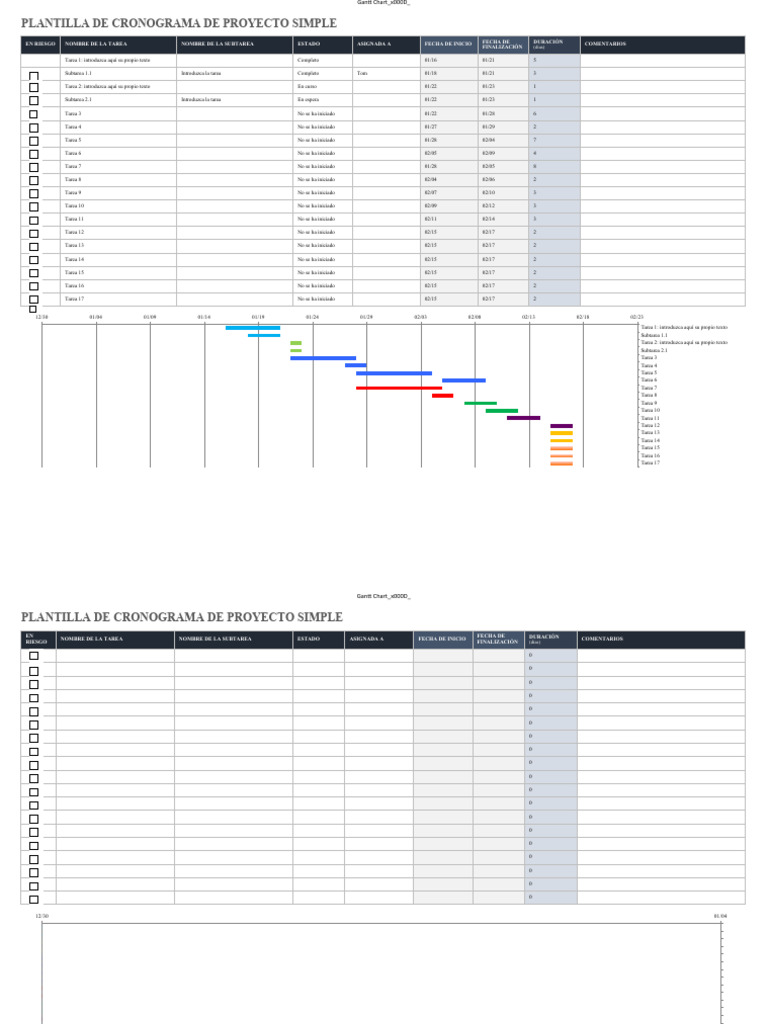 IC Simple Project Timeline Template For Excel 11412 ES | PDF