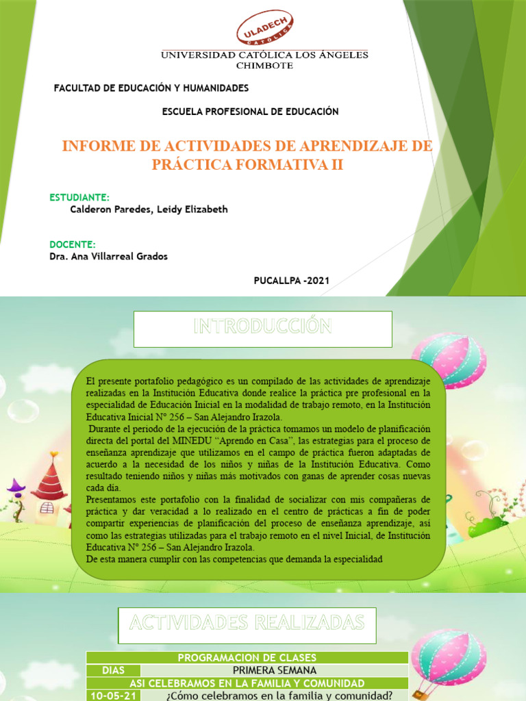 Exposicion final-PRACTICA FORMATIVA II | Descargar gratis PDF | Enseñando | Aprendizaje
