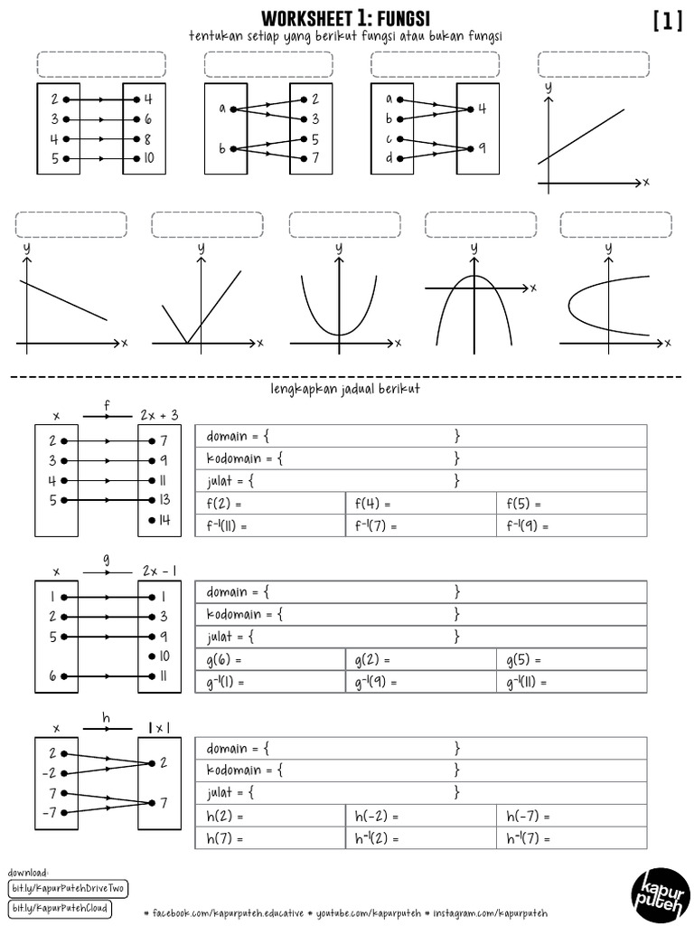 (Worksheet KSSM AddMaths) Bab 1 - Fungsi (Form 4) | PDF