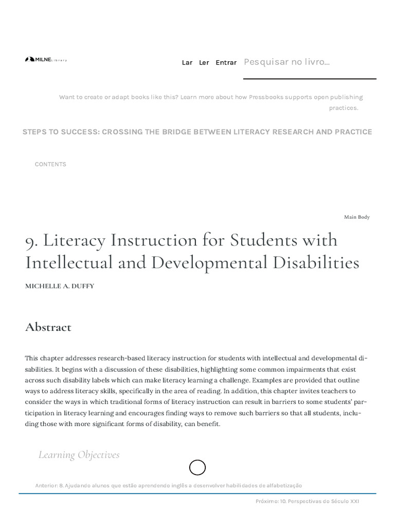 Literacy Instruction For Students With Intellectual and Developmental ...