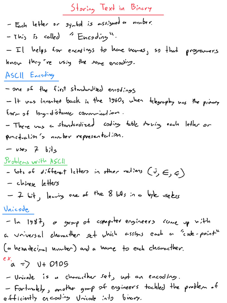 Storing Text in Binary | PDF Storing Text in Binary | PDF