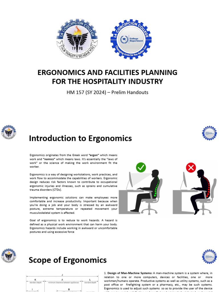 Ergonomics and Facilities Planning for the Hospitality Industry Prelims ...