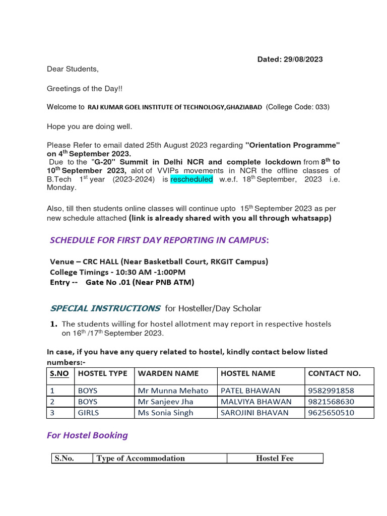 Reschedule For Offline Classes 2017 | PDF | Money | Service Industries