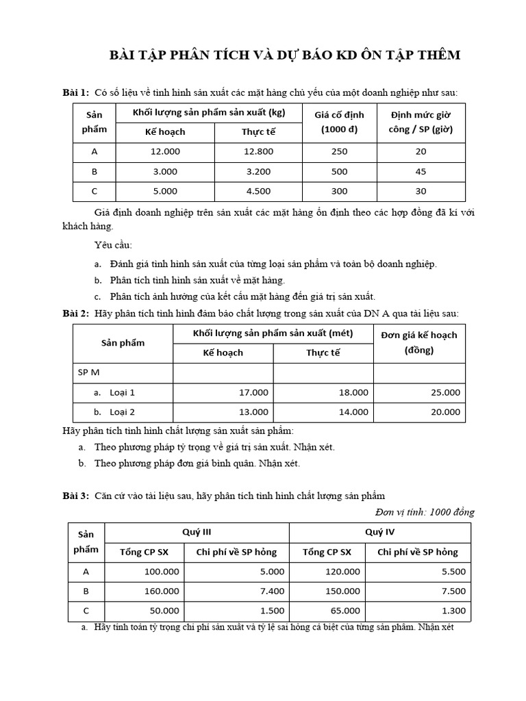 Bai Tap PTDB Làm Thêm | PDF