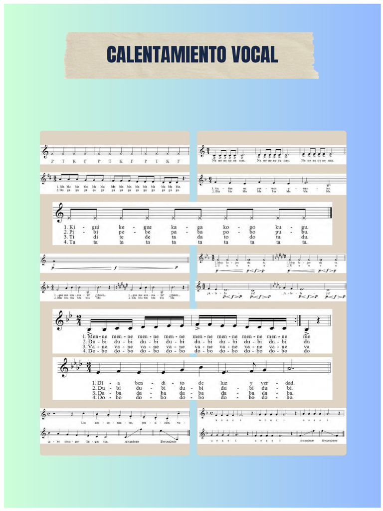 calentamiento vocal | PDF