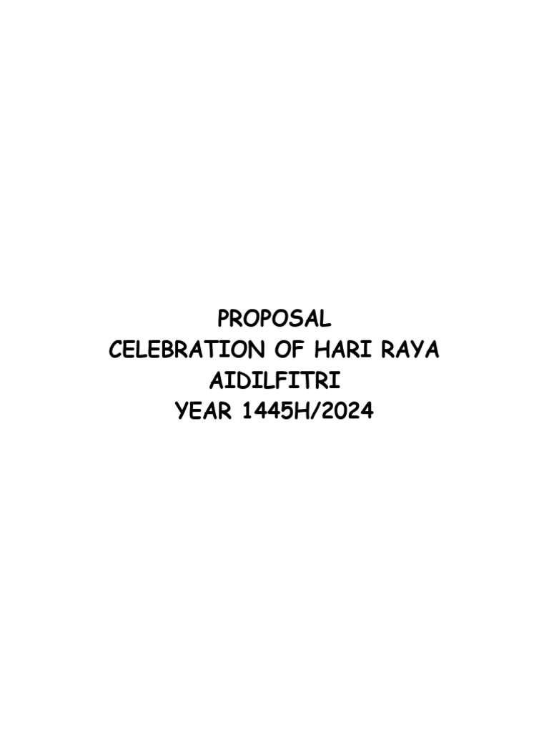 Proposal for Hari Raya Aidilfitri 2024 | PDF