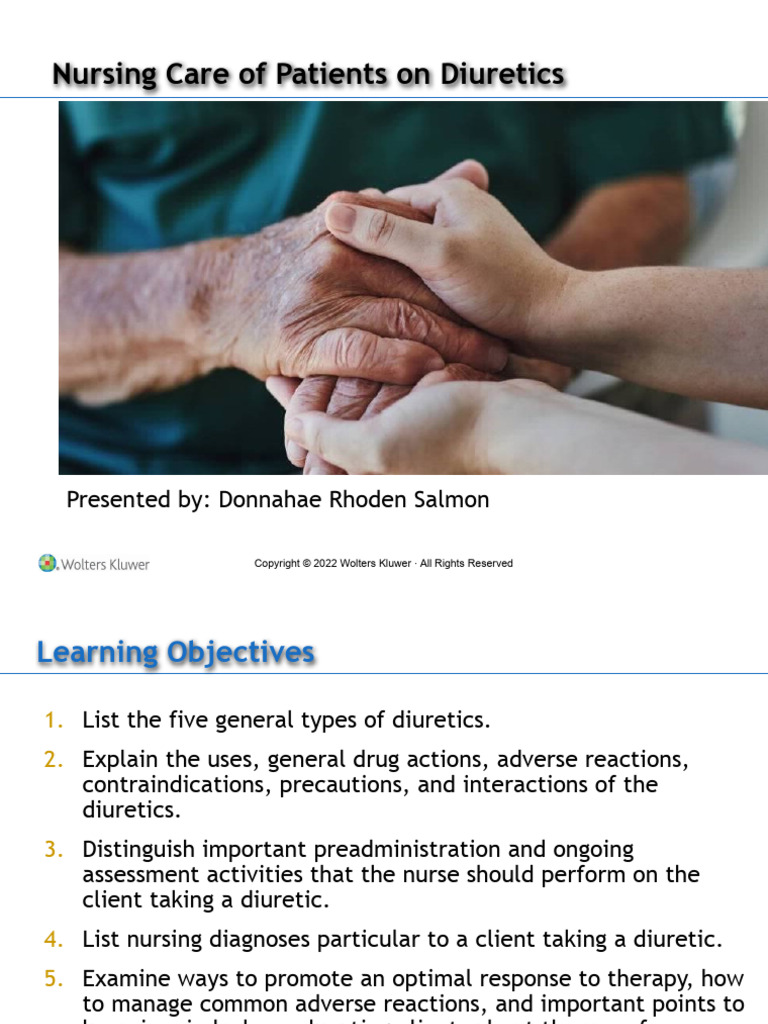 Care of Patients On Diuretics | PDF | Clinical Medicine | Medical Specialties