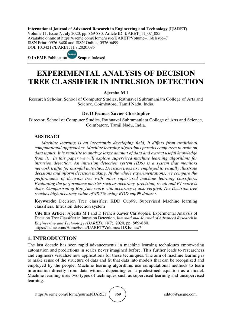 Experimental Analysis of Decision Tree C | PDF | Receiver Operating Characteristic | Machine ...