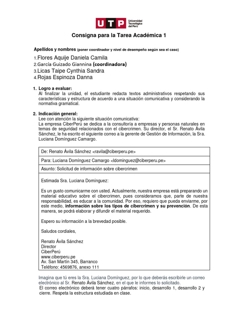 Semana 04 - Versión Final de La TA1 - CRT2-VIRTUAL - Marzo 2024 | PDF ...