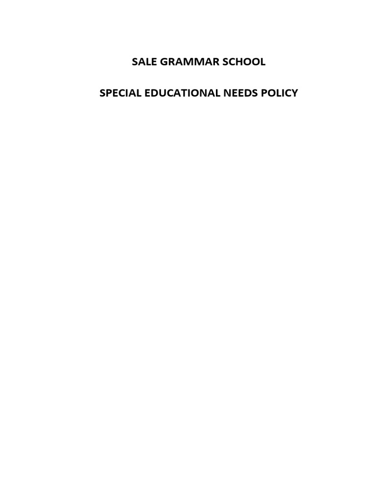 Special Education Needs Policy 2018 | PDF | Special Education | Disability