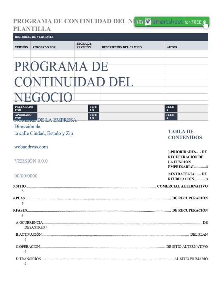 IC Business Continuity Program 27409 - WORD - ES | PDF | Business ...