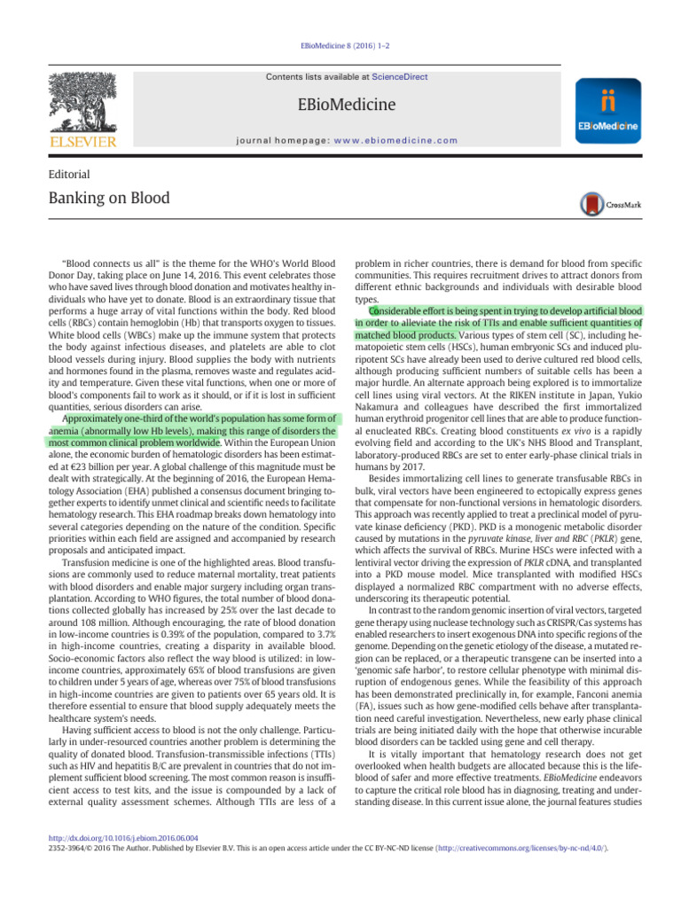 (Favor) Banking On Blood | PDF | Blood | Blood Donation