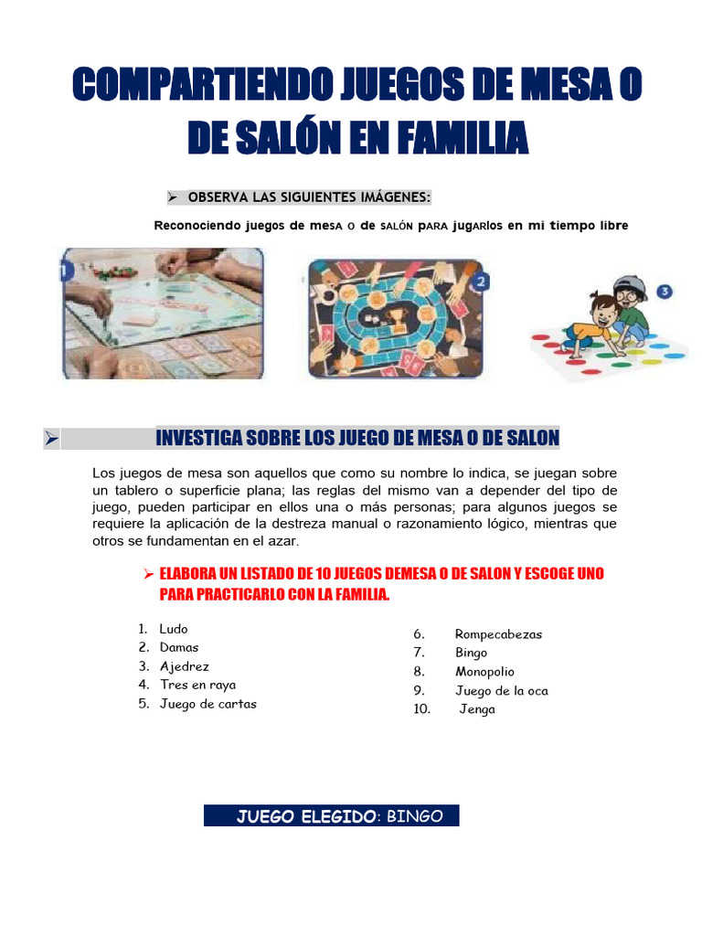 Juegos de Mesa para Disfrutar en Familia | PDF | Ajedrez | Juego de azar